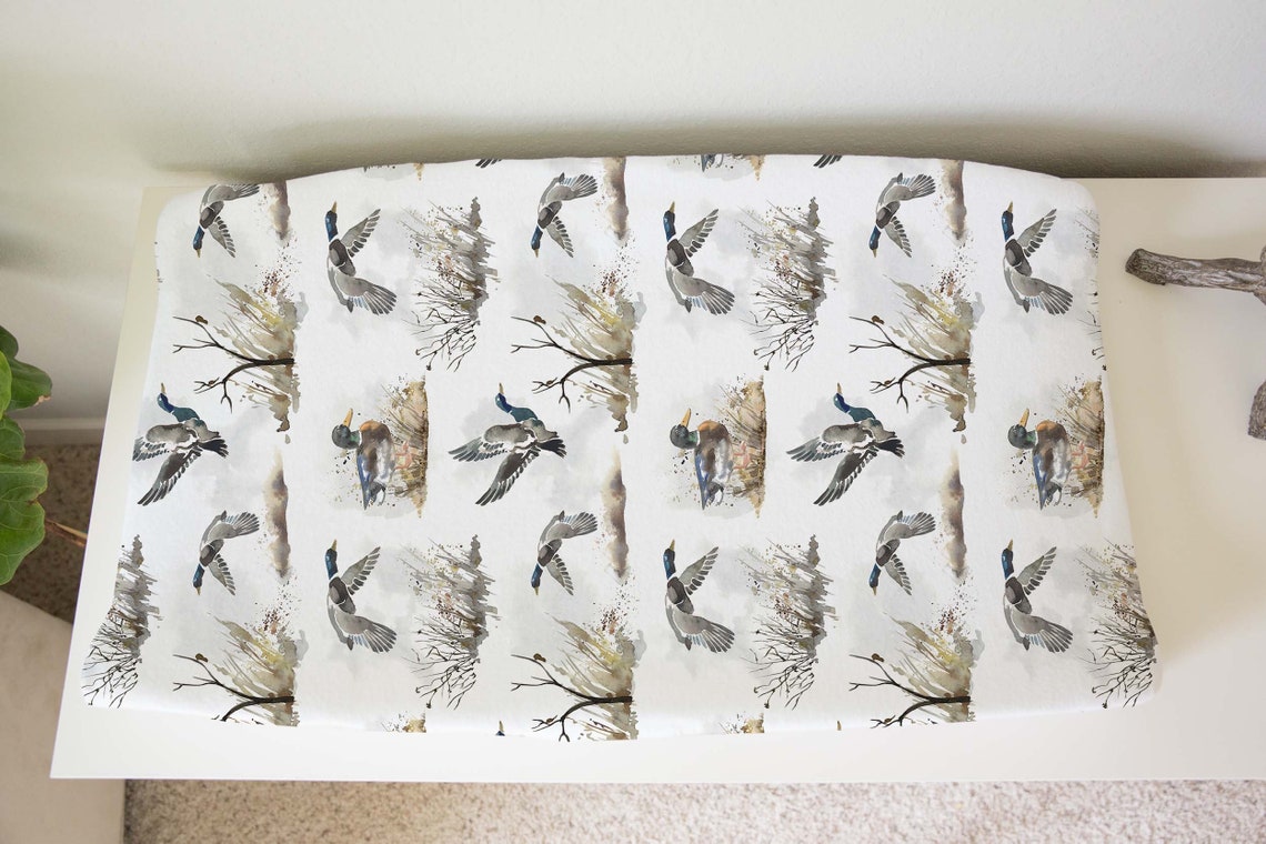 Duck Changing Pad Cover, Mallard Ducks Changing Pad, Hunting Nursery ...