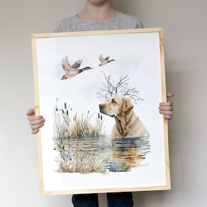 Dog Hunting Wall Art, Labrador Retriever Art, Hunting Nursery Decor ...