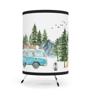 Forest Lamp, Camping Table Lamp, Pine Tree and Mountains Lamp, Wildlife ...