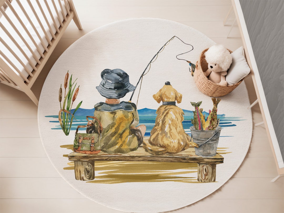 Fishing Rug, Fishing Nursery Rug, Fishing Nursery Decor, Kids Play Room ...