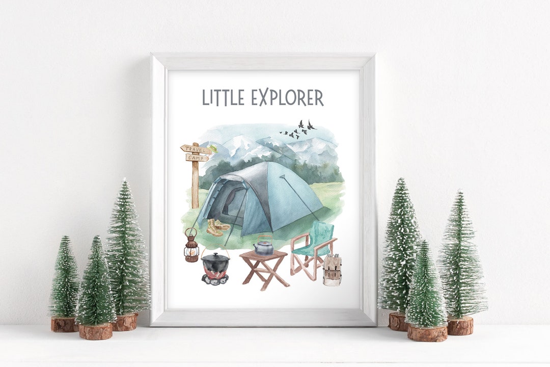 Camping Wall Art, Little Explorer, Woodland Nursery, Camping Nursery ...