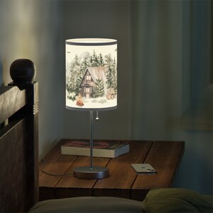 Pine Tree Lamp, Deer and Fox Lamp, Woodland Baby Room Decor, Kids Room ...