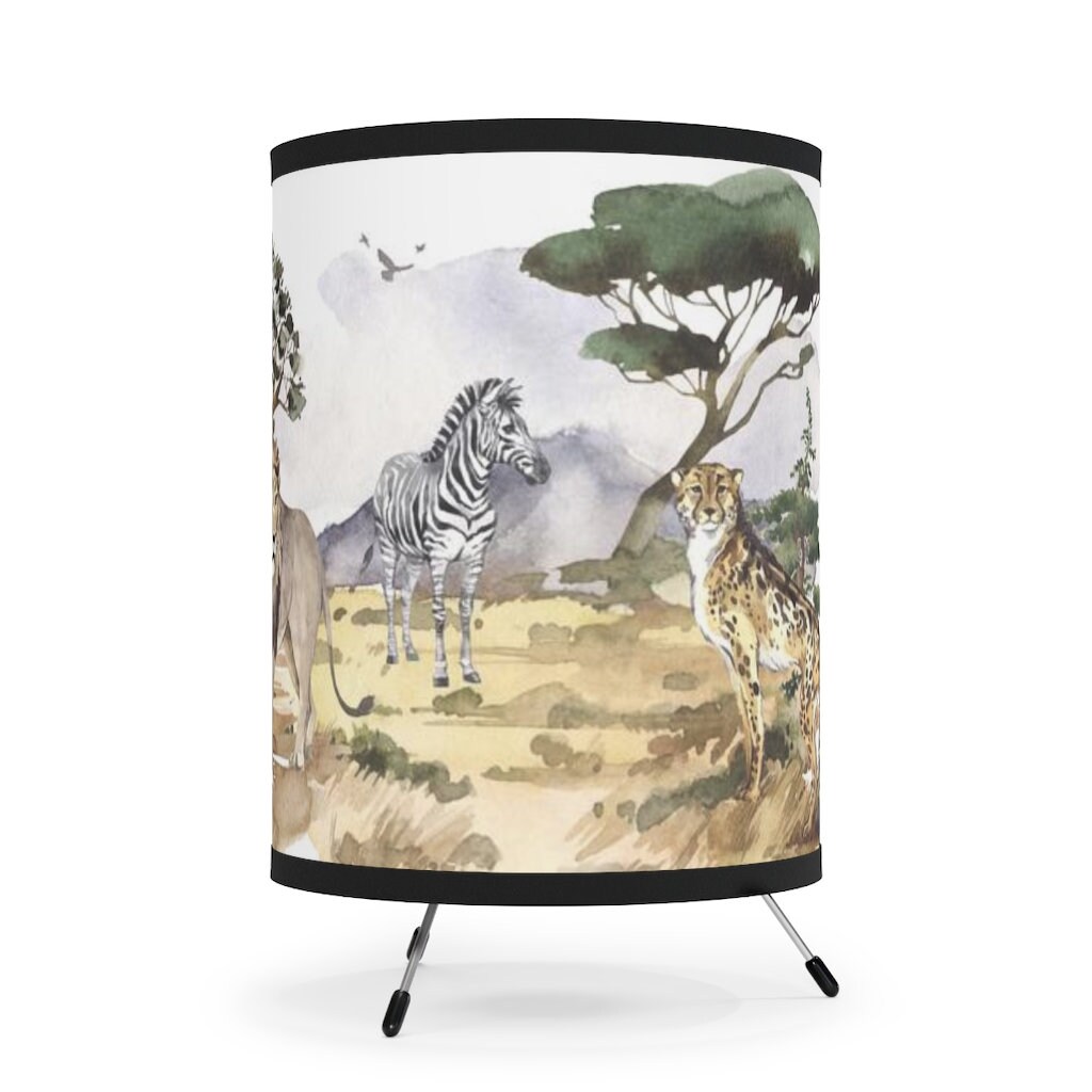 Safari Table Lamp Jungle Nursery Decor Safari Animals Baby | Etsy