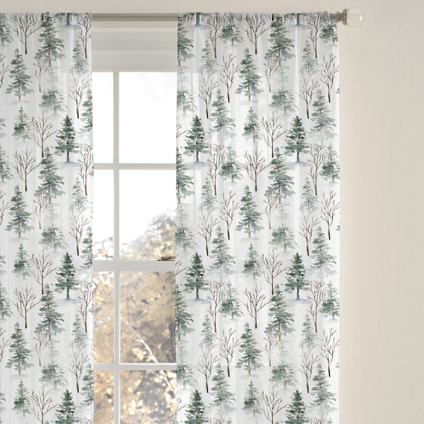 Pine Tree Curtains - Etsy
