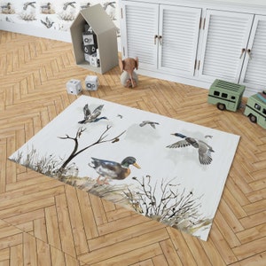 Mallard Ducks Nursery Rug, Hunting Nursery Decor, Hunting Rug, Kids ...