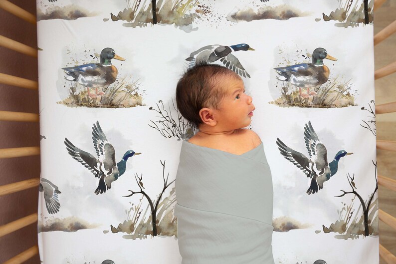 Duck Hunting Crib Sheet, Hunting Crib Sheet, Baby Boy Nursery Bedding ...