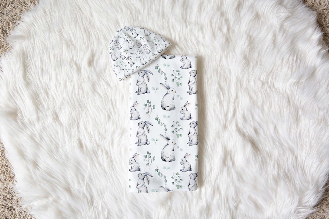 Baby Bunny Swaddle Set, Newborn Hospital Swaddle Set Boy, Rabbit ...