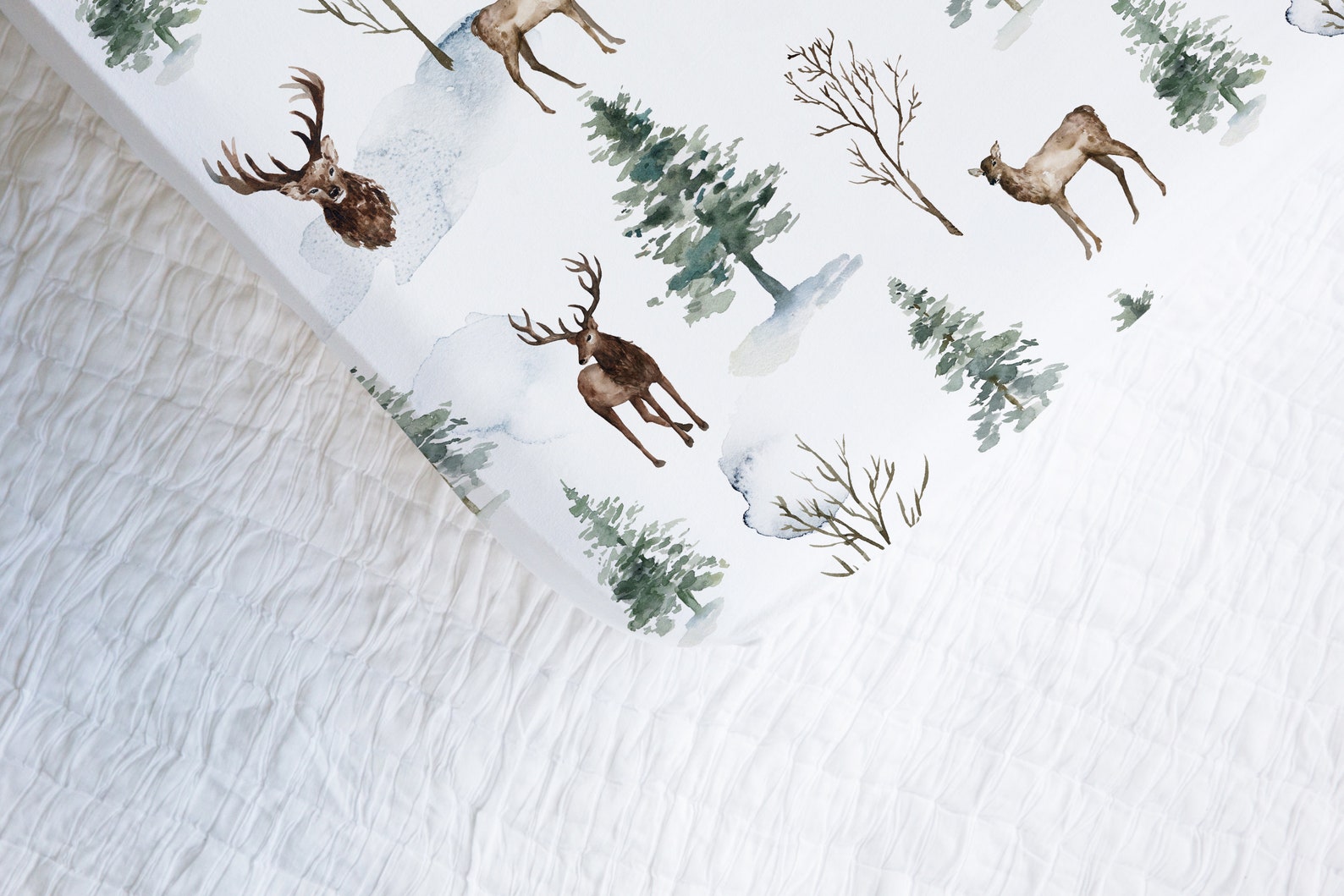 Woodland Crib Sheet Forest Crib Bedding Pine Tree Crib - Etsy