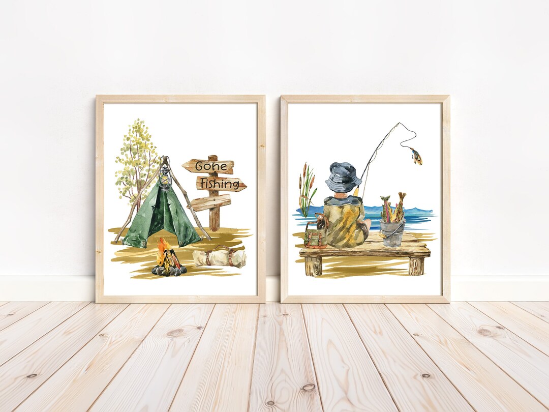 Fishing Nursery Wall Art, Fishing Poster, Wall Prints for Boys Room ...