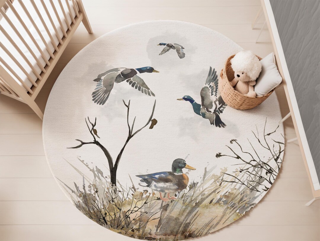 Ducks Hunting Rug, Mallard Duck Rug, Hunting Nursery Decor, Kids ...