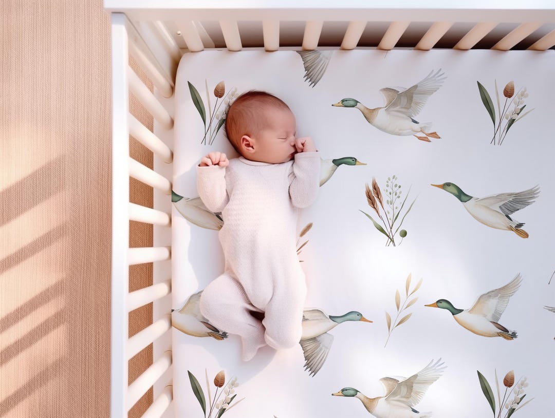 Mallard Duck Crib Sheet, Duck Nursery Bedding, Hunting Crib Sheet, Duck ...