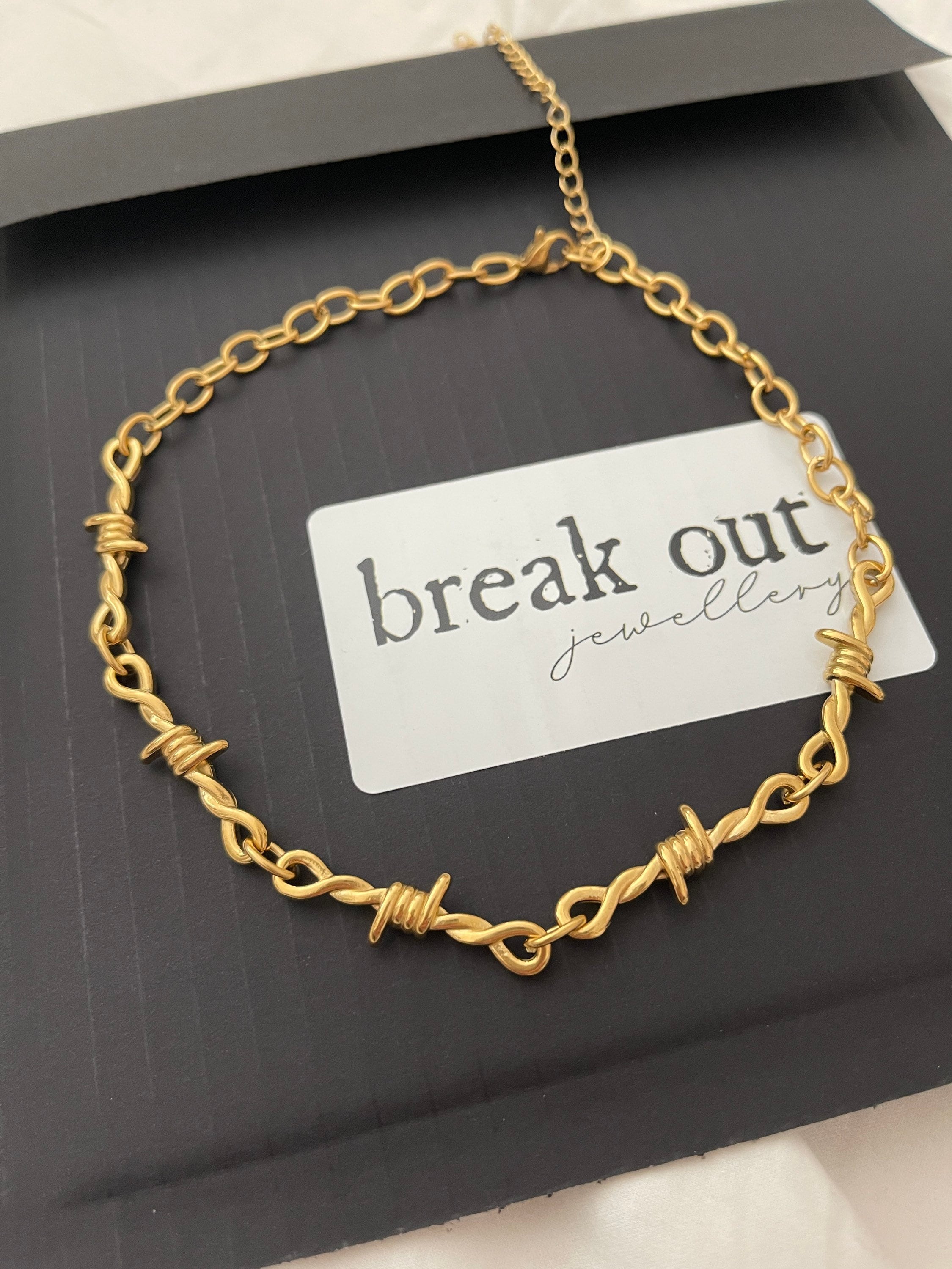 Gold Barbed Wire Choker Barbed Wire Necklace Silver Barbed - Etsy UK