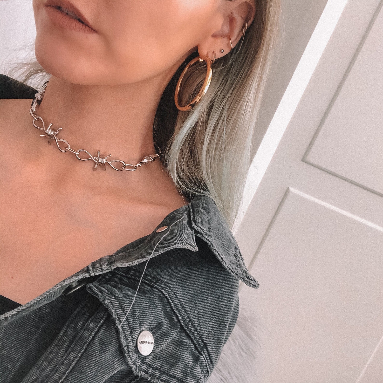 Steel Barbed Wire Chain, Barbed Wire Necklace, Silver Barbed Wire ...