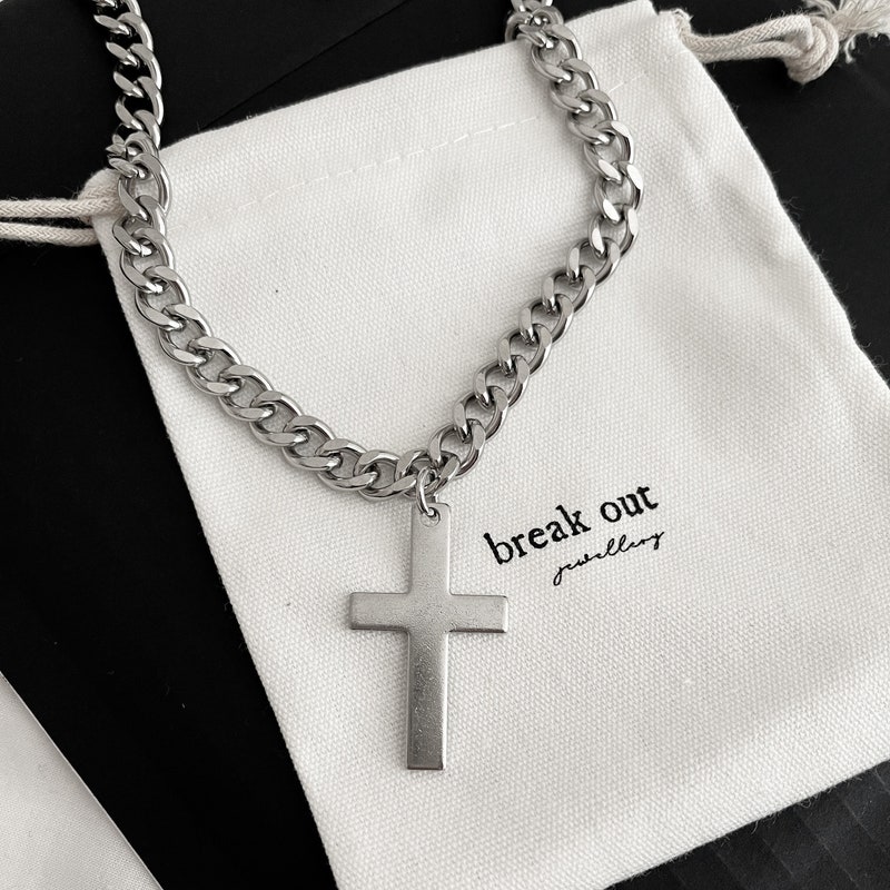 Heavy Chain and Cross - Etsy UK