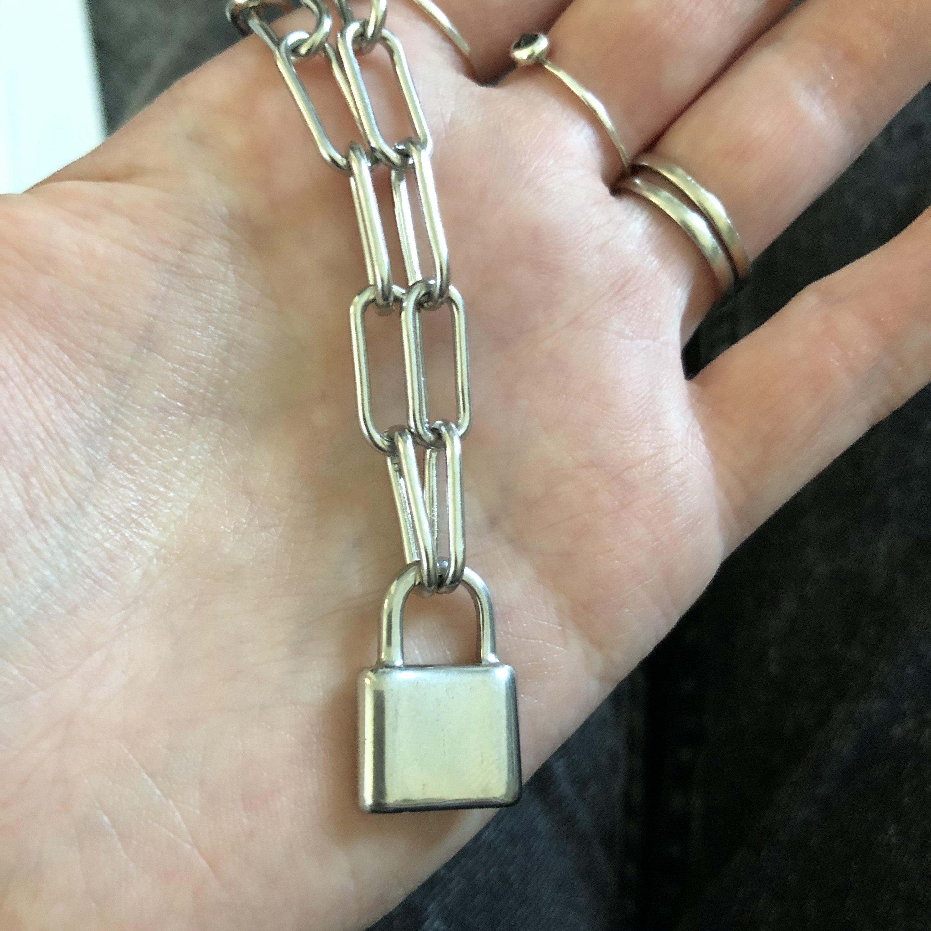 Lightweight Stainless Steel Padlock Necklace Padlock - Etsy