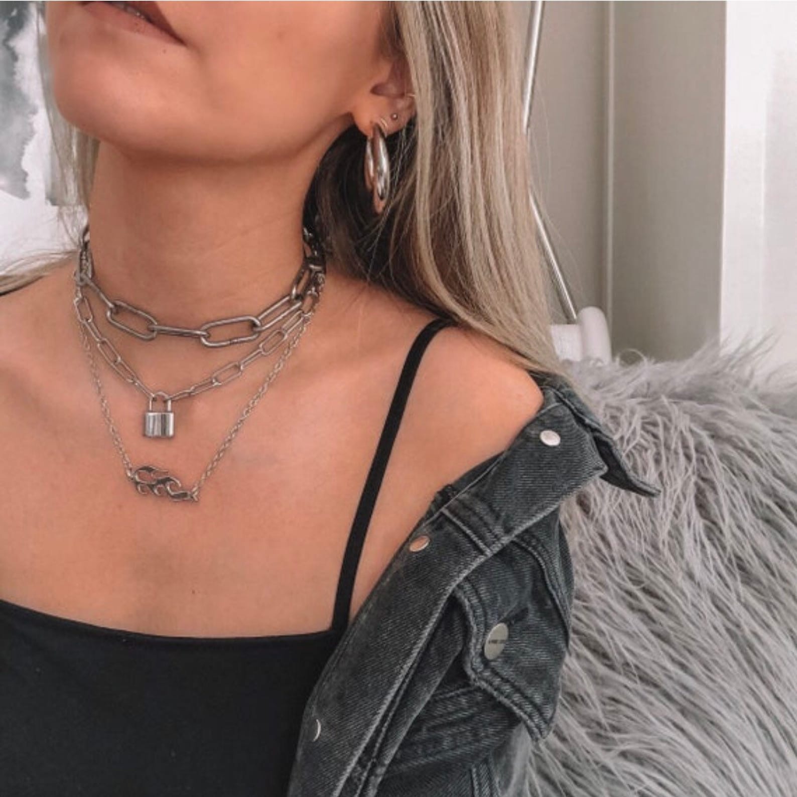 Lightweight Stainless Steel Padlock Necklace Padlock - Etsy