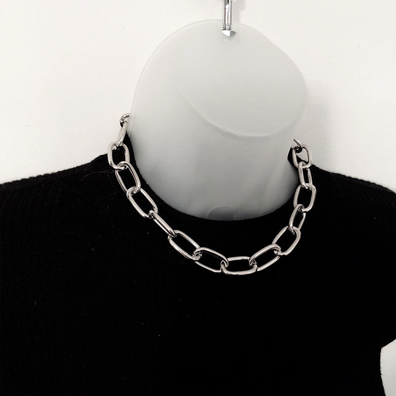 Steel Chunky Chain Necklace 90s Chunky Chain Chunky Steel - Etsy UK