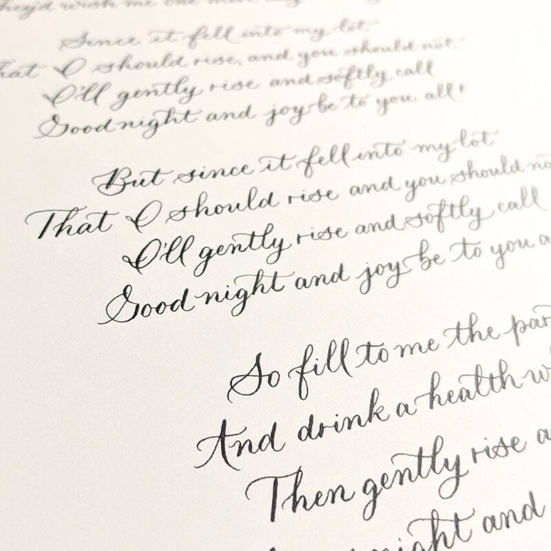 Calligraphy Lyrics - Etsy
