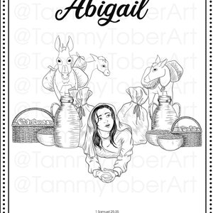 Women of the Bible Abigail Coloring Page Printable Download King James ...