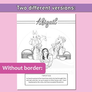Women of the Bible Abigail Coloring Page Printable Download King James ...