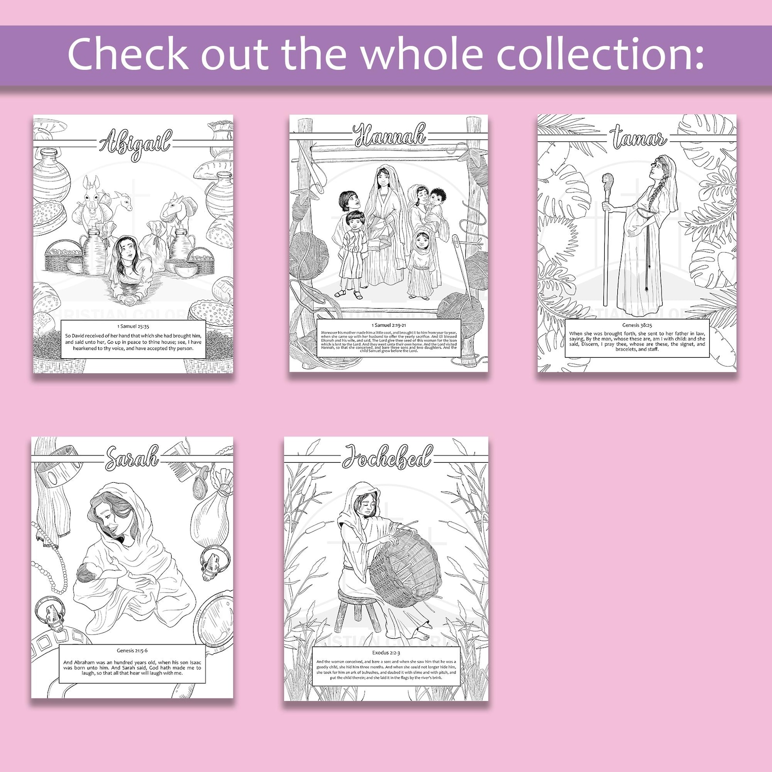 Women of the Bible Abigail Coloring Page Printable Download King James ...