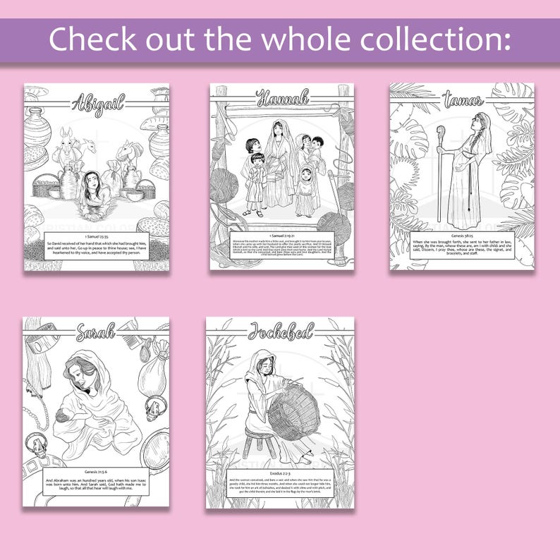 Women of the Bible Abigail Coloring Page Printable Download King James ...