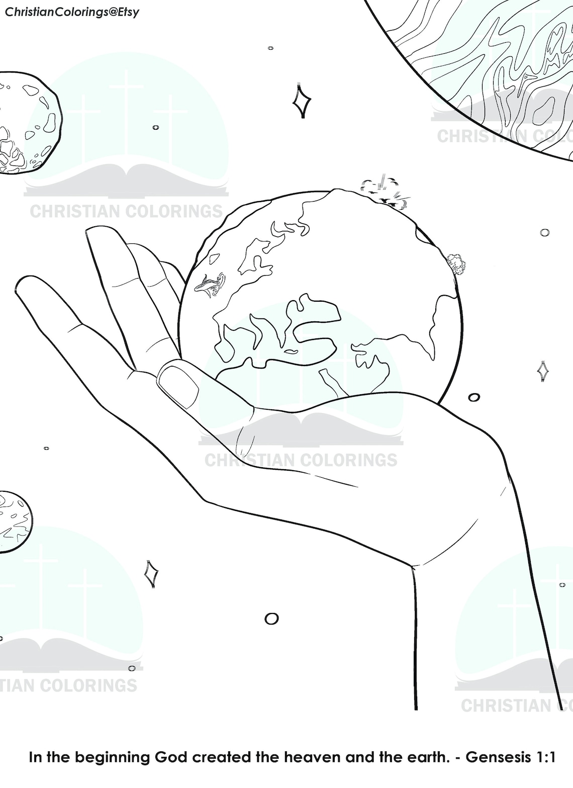 Genesis 1:1 Creation Heaven and Earth King James Bible Scripture ...