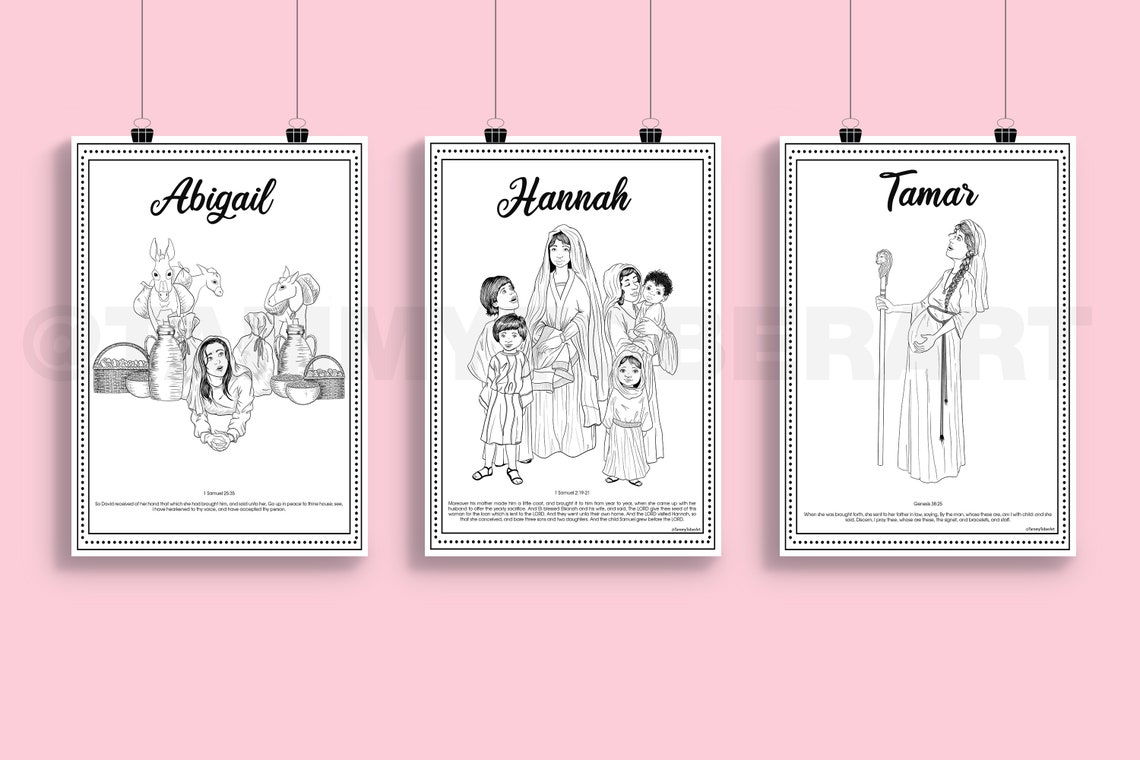 Women of the Bible Abigail Coloring Page Printable Download King James ...