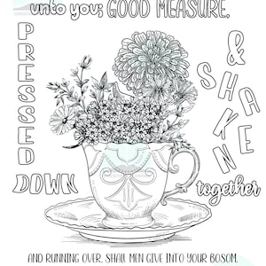 Luke 6:38 KJV King James Bible Coloring Page Scripture Art Memory Verse ...