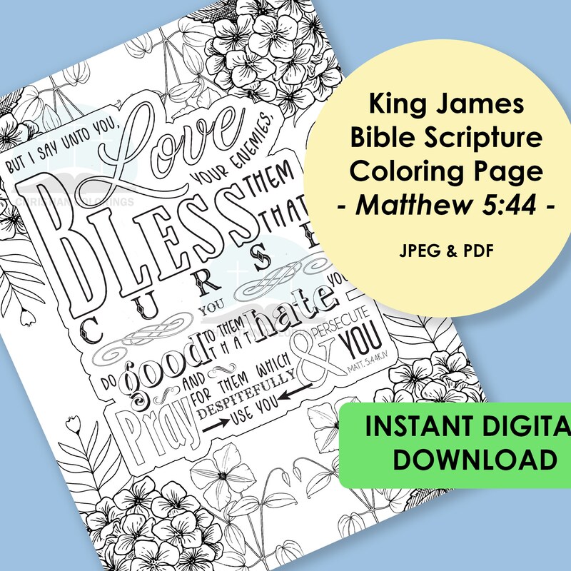 Matthew 5 Coloring Pages - Etsy
