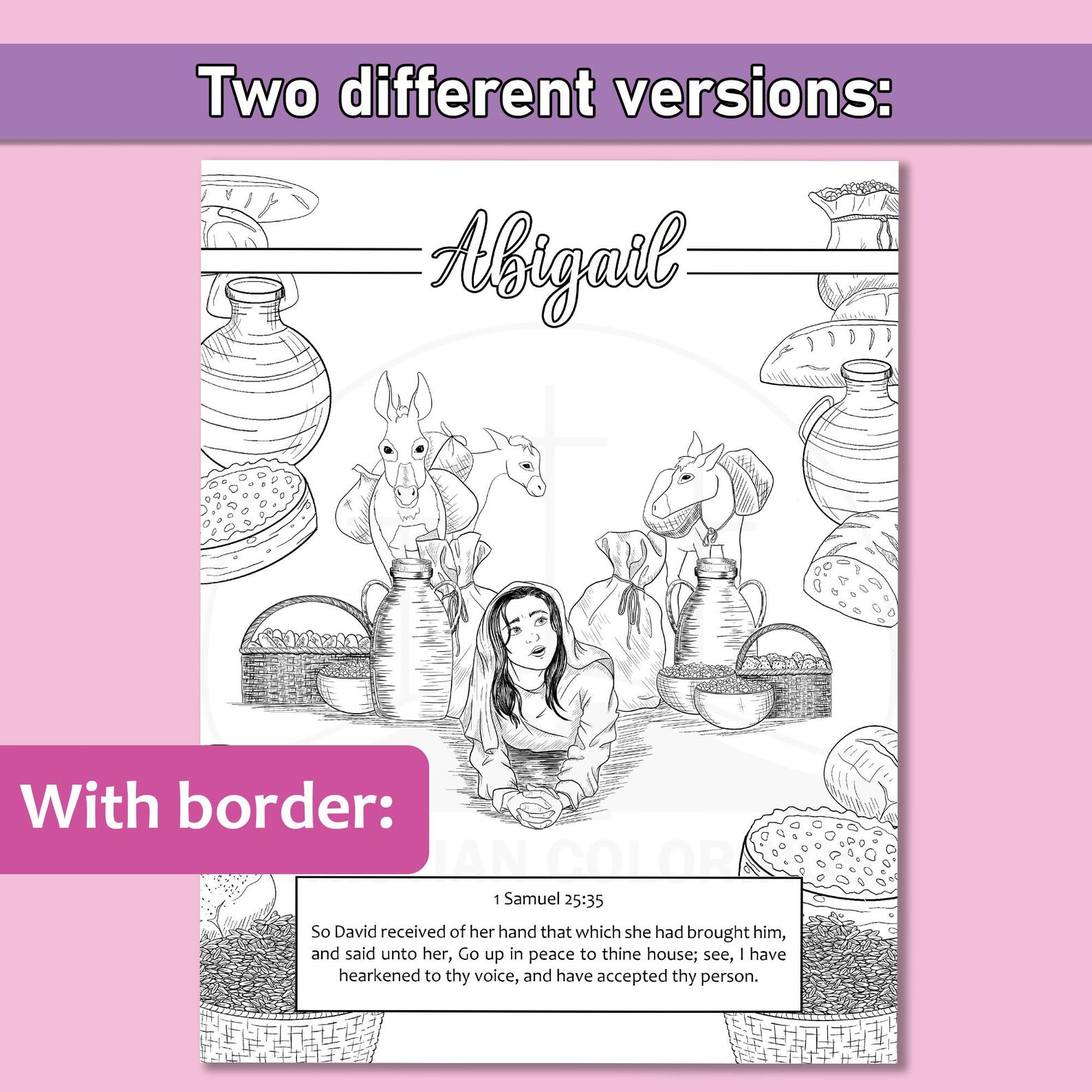 Women of the Bible Abigail Coloring Page Printable Download King James ...