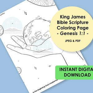 Genesis 1:1 Creation Heaven and Earth King James Bible Scripture ...