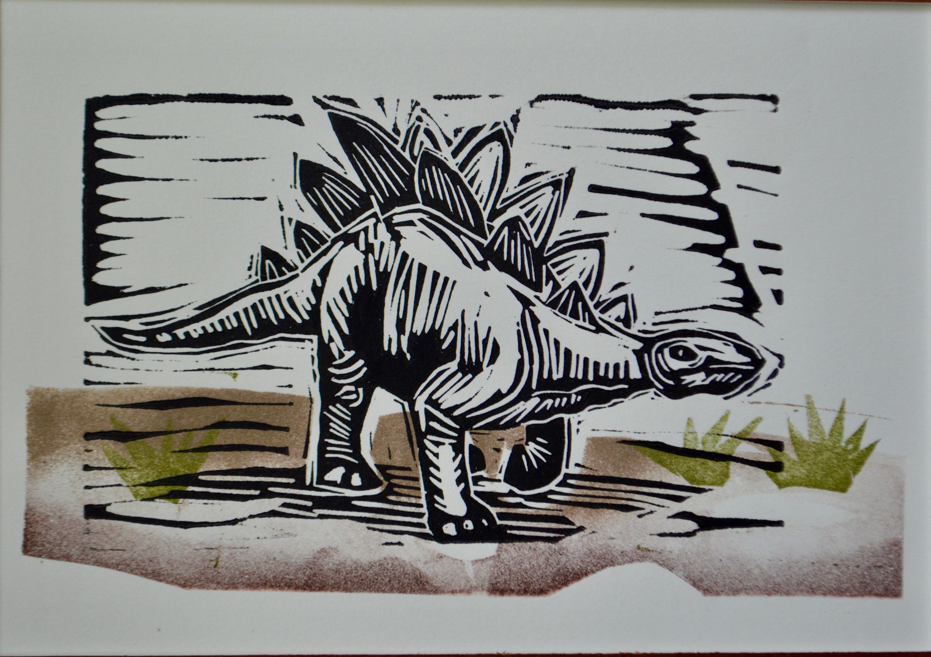 Dinosaur Block Print Stegosaurus - Etsy