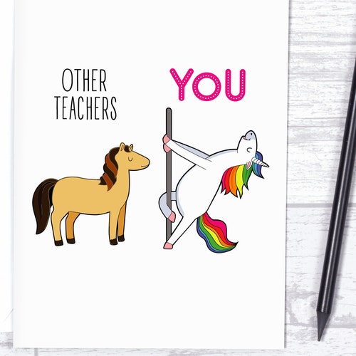Teacher Card Funny Teacher Card Teacher Appreciation Card | Etsy