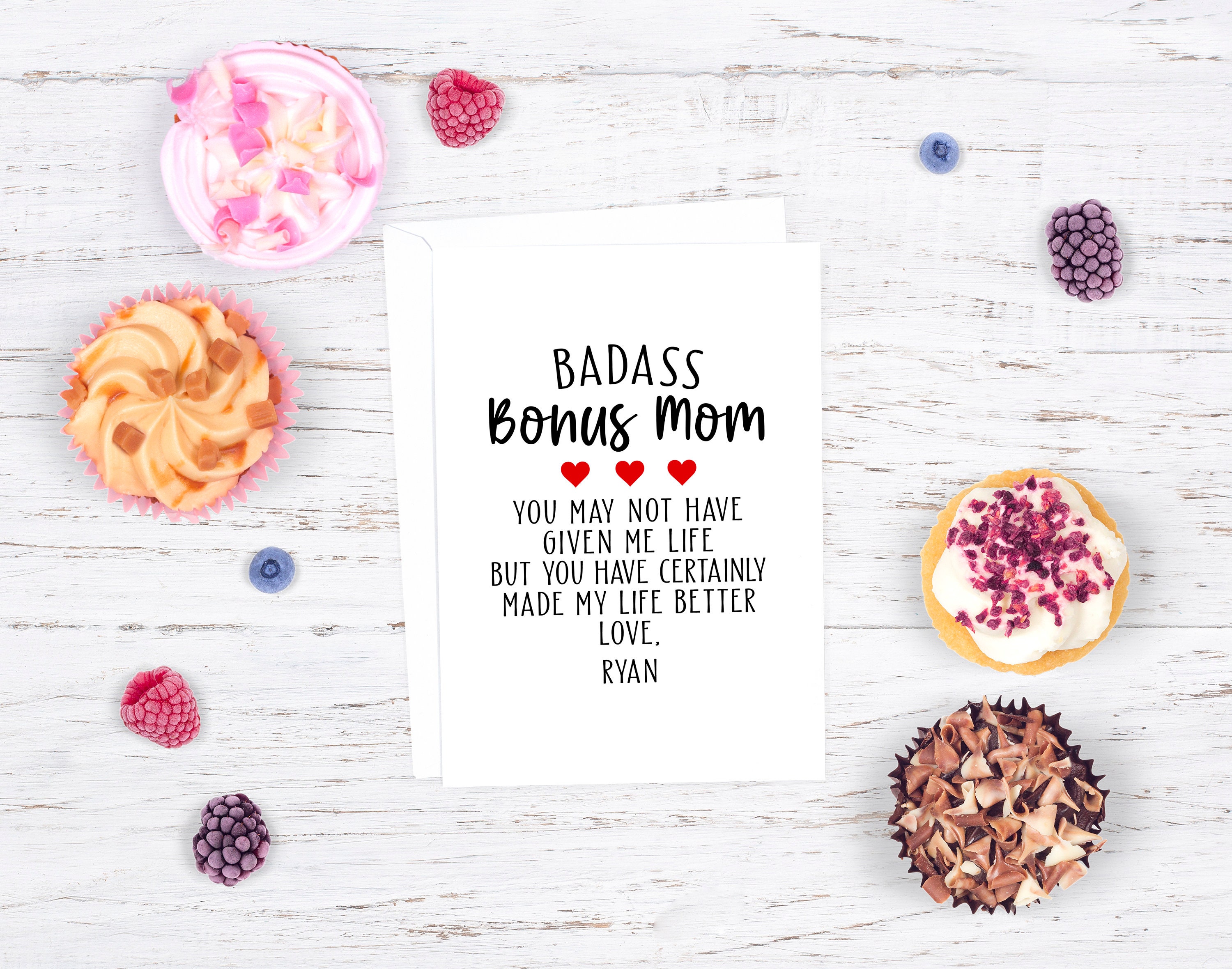 Personalized Bonus Mom Card Bonus Mom Birthday Card Step Mom | Etsy