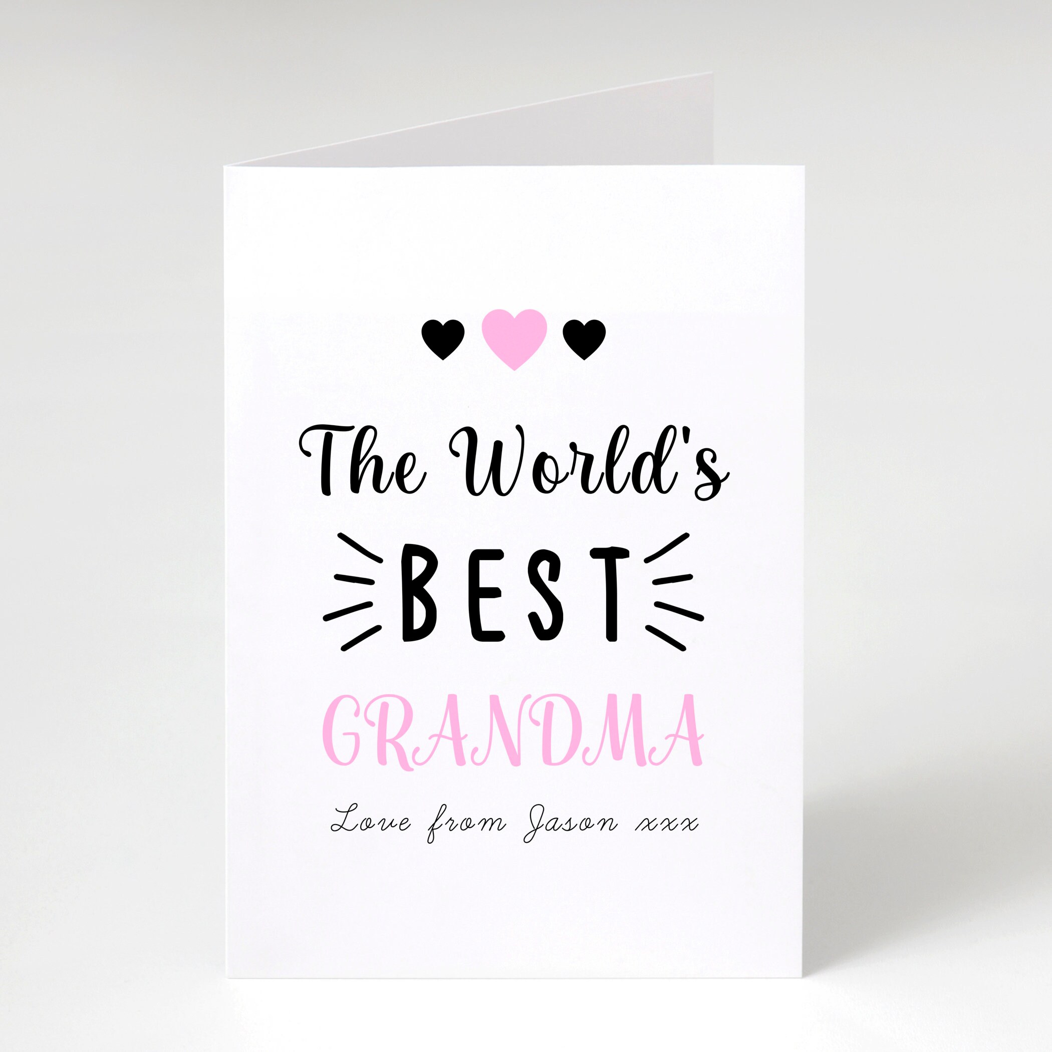Personalized Worlds Best Grandma Card Mothers Day Folding Etsy