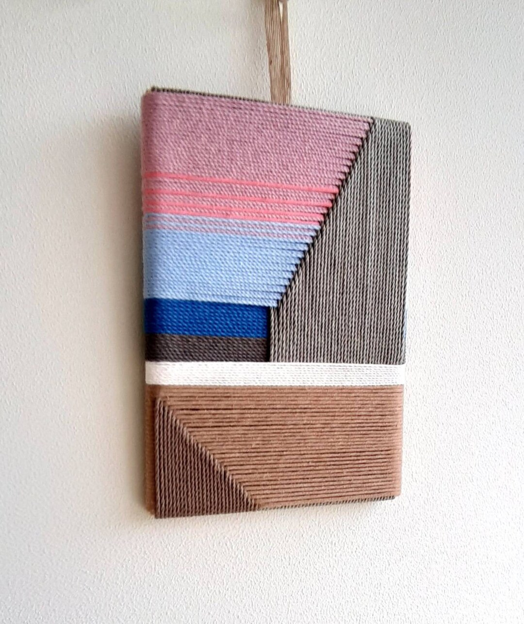 Geometric Textile/textile Wall Art Framed/modern Textile/handmade Deco ...