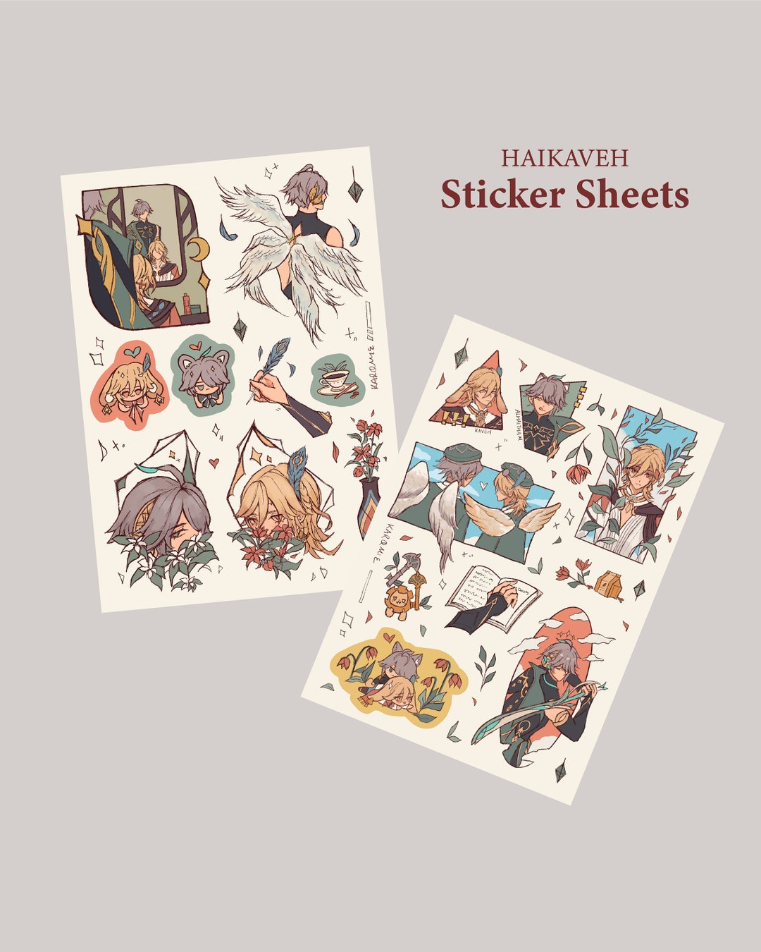 Haikaveh Kavetham A6 Sticker Sheets | Genshin Impact Alhaitham Kaveh - Etsy