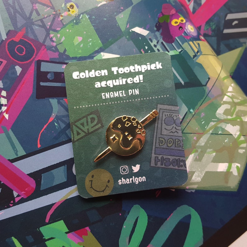 Splatoon 2 Octo Expansion Golden Toothpick Enamel Pin | Etsy