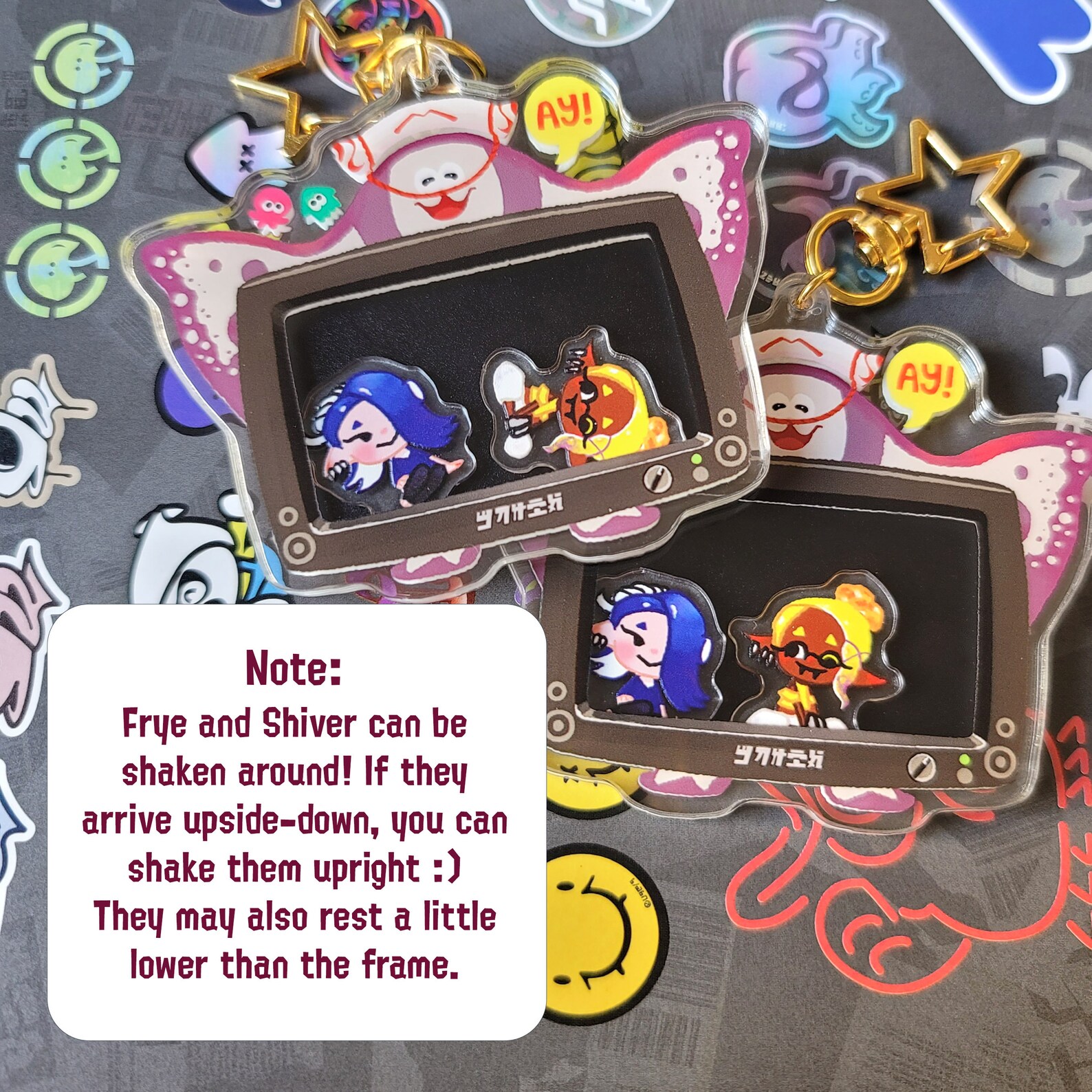Splatoon 3 Deep Cut Big Man Shiver Frye Acrylic Shaker Charm - Etsy