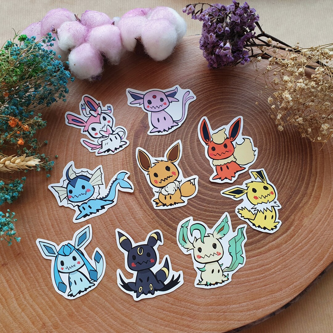 Ships From 22 June Eeveelutions Mimikyu Pokemon Sticker Pack - Etsy