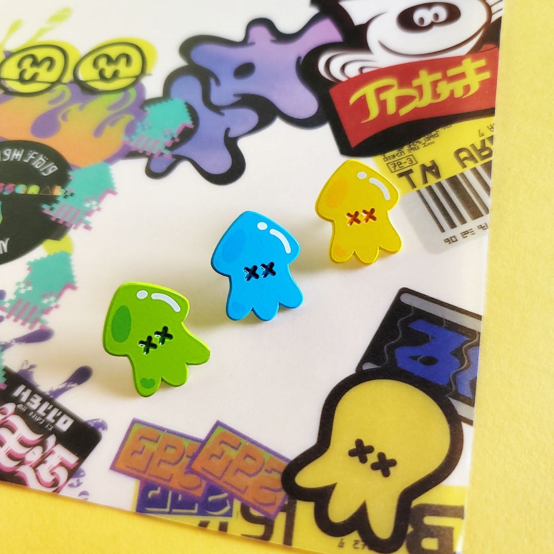 Splatoon Mini Enamel Pins | Inkling Octoling Squib Gummies - Etsy