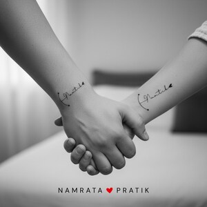 Anchor Partner Tattoo Design | Couple Matching Tattoo Valentine Gift ...