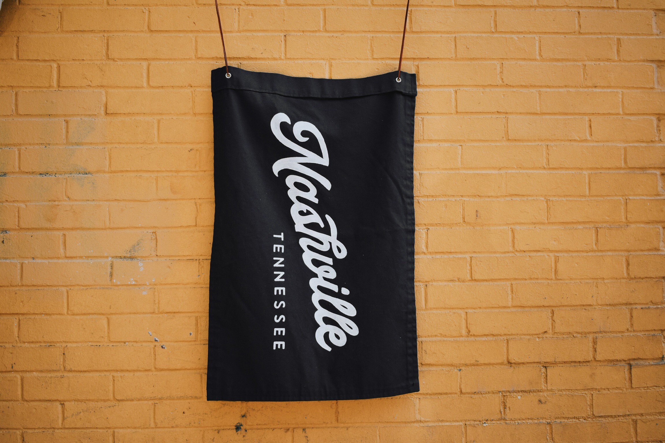 Nashville Script Flag Hand Painted Cotton Canvas Vintage - Etsy