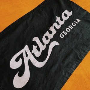 Atlanta Georgia Flag - Hand Painted - Cotton Canvas - Vintage - Wall ...
