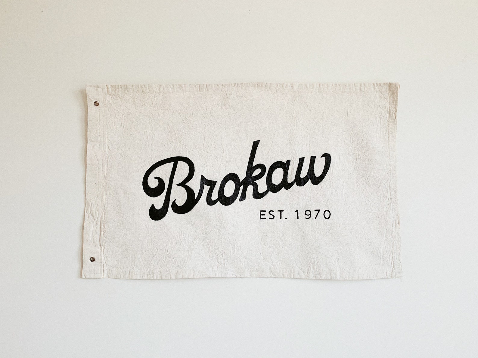 Custom Script Flag Hand Painted Cotton Canvas Vintage | Etsy