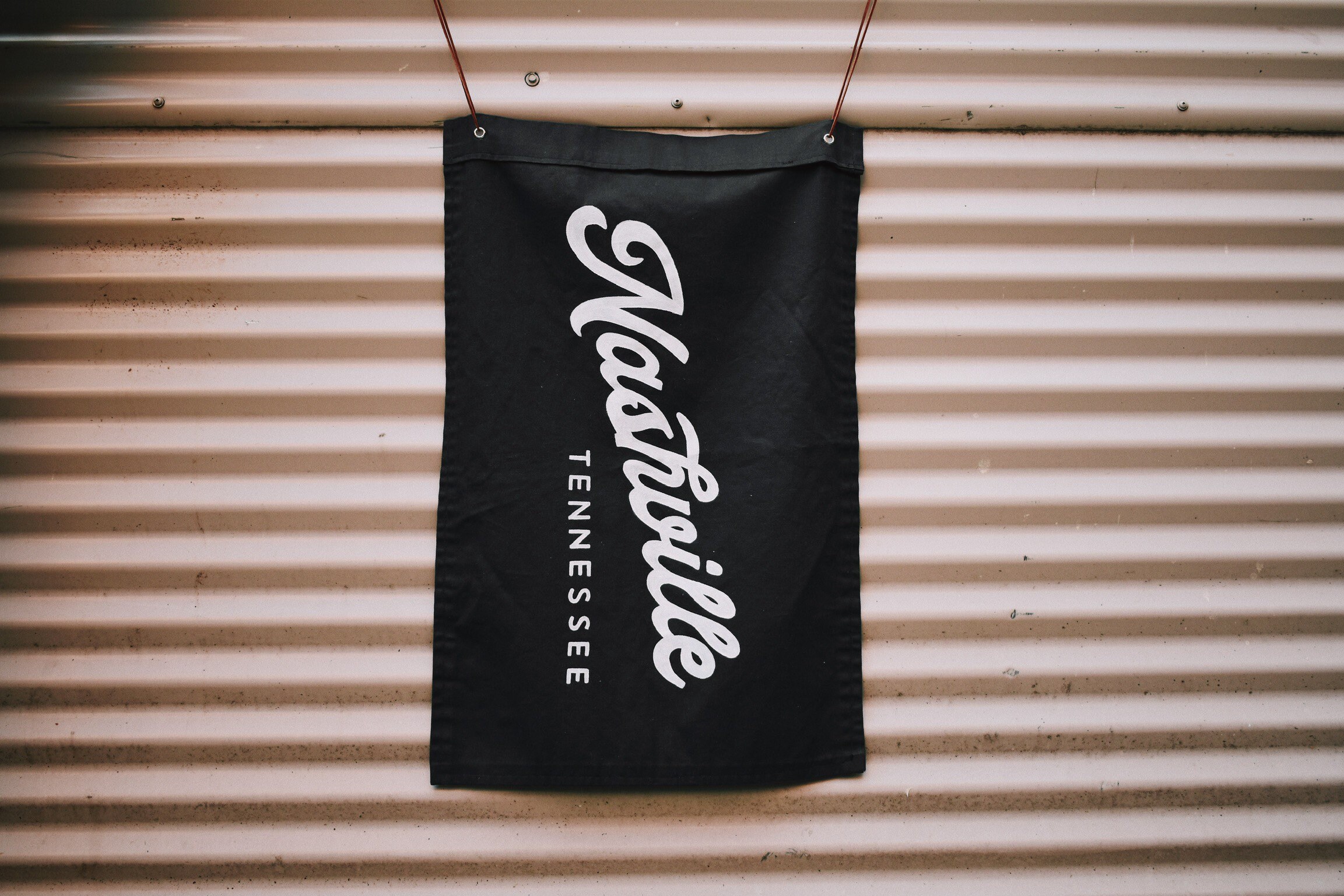 Nashville Script Flag Hand Painted Cotton Canvas Vintage - Etsy