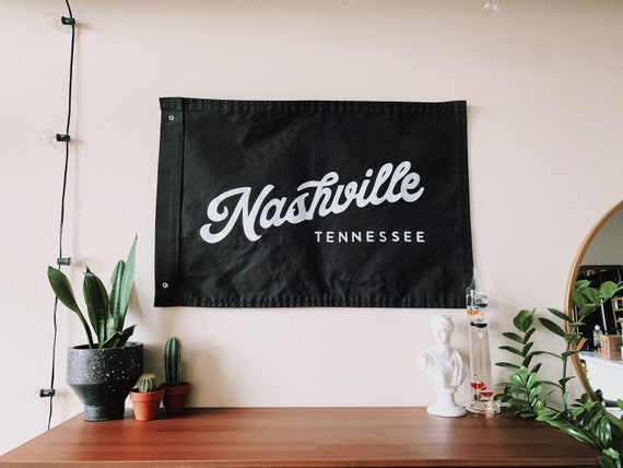 Custom Script Flag Hand Painted Cotton Canvas Vintage | Etsy
