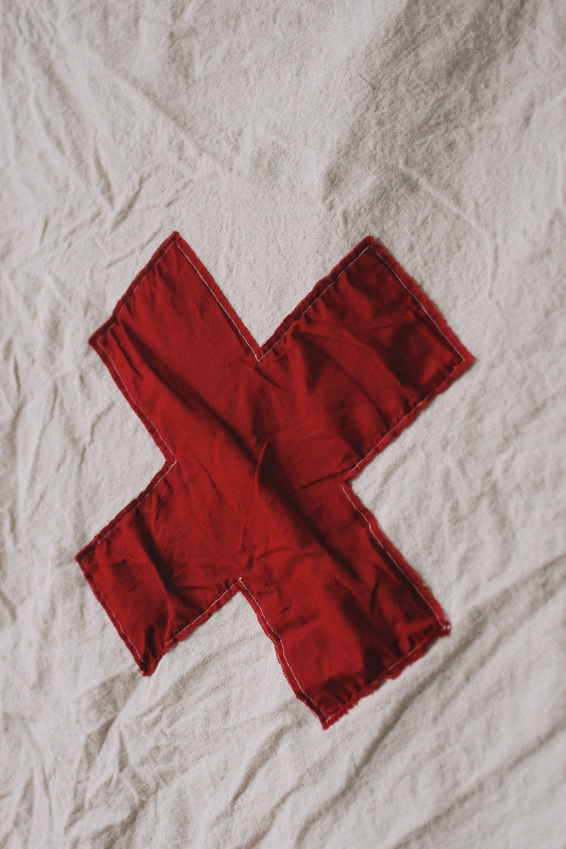 X Flag Hand Painted Cotton Canvas Vintage Wall Hanging | Etsy