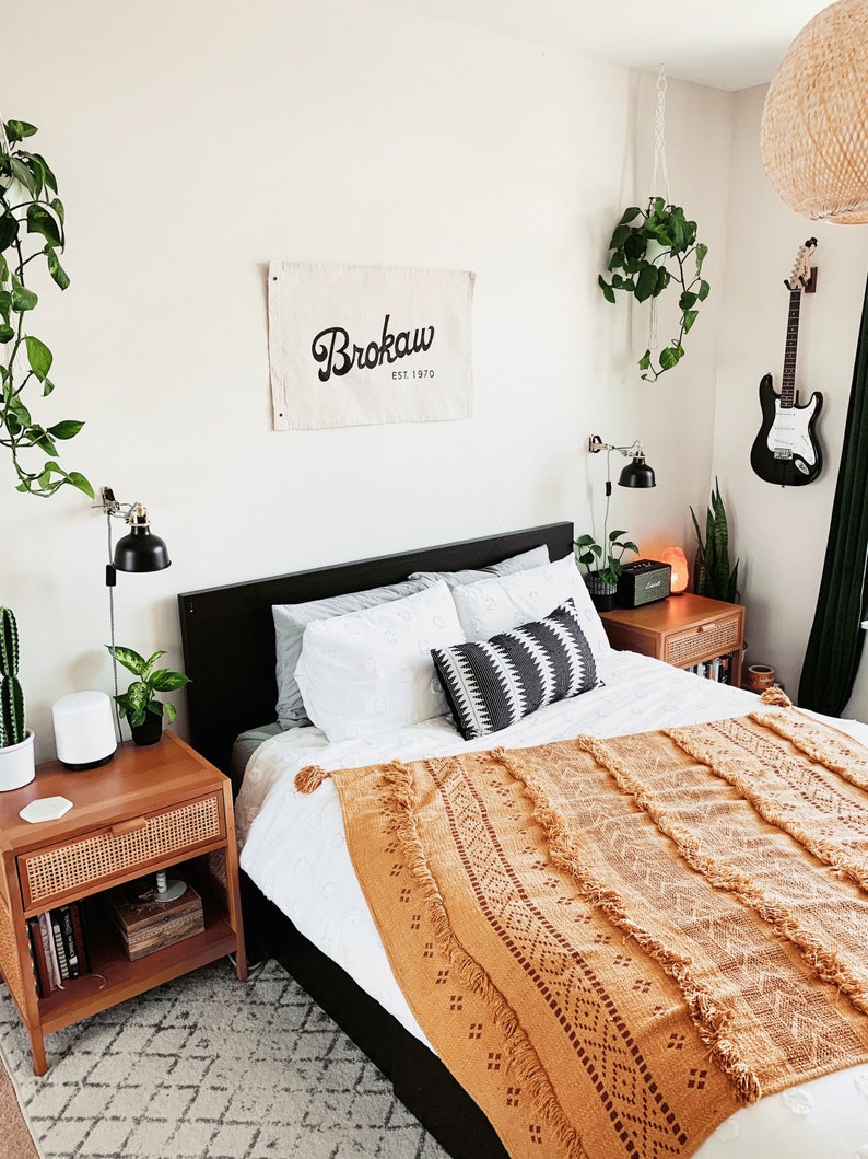 Custom Script Flag Hand Painted Cotton Canvas Vintage | Etsy